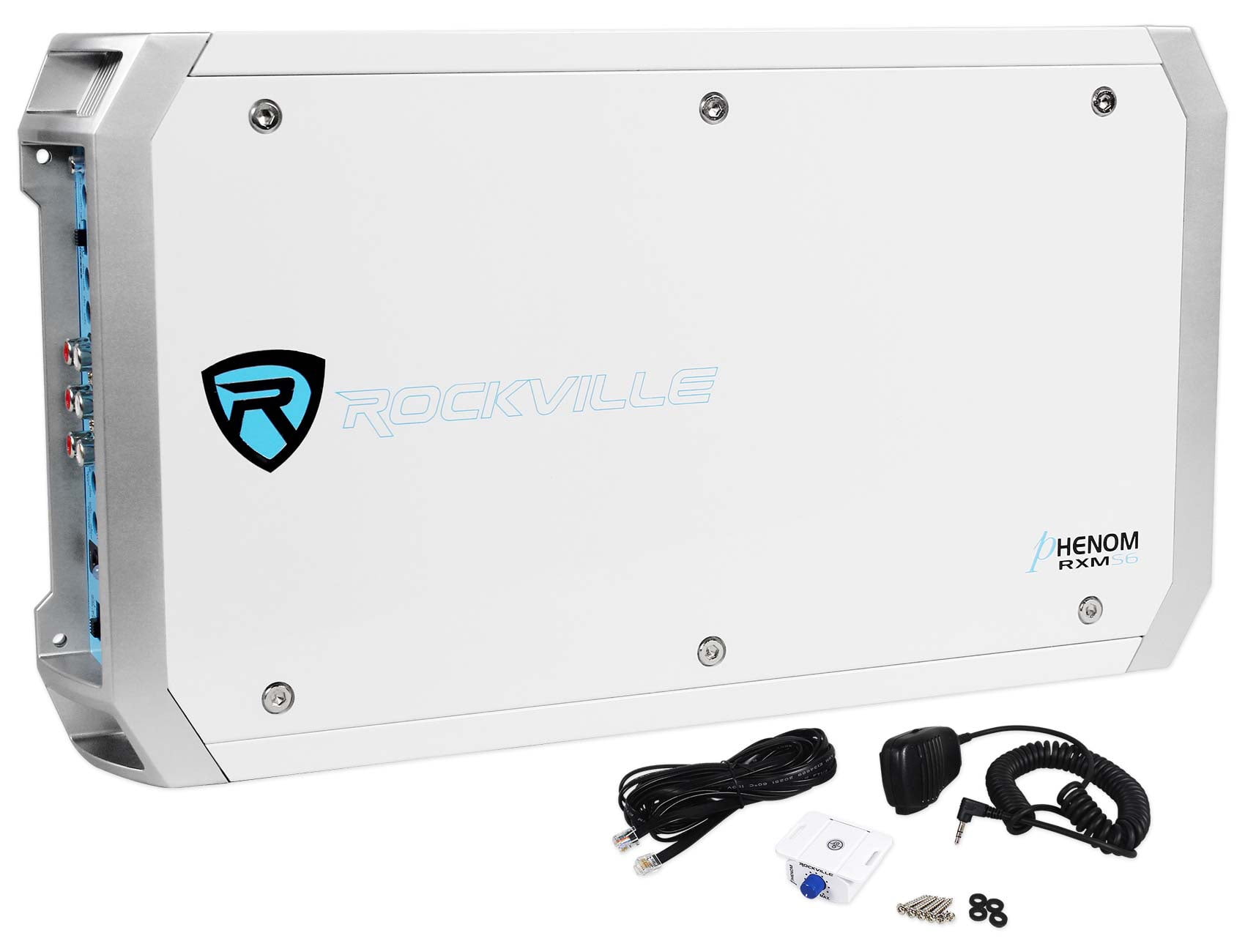 Rockville RXM-S6 Marine/Boat 2600 Watt 6 Channel Amplifier + PA ...