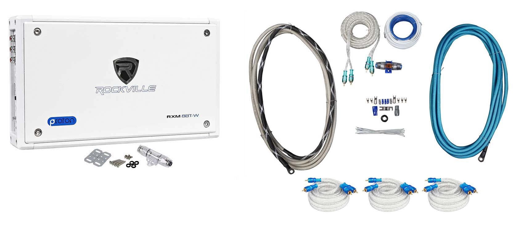 Rockville RXM8BTW 8-Channel 1500 Watt Marine Bluetooth Boat Amplifier ...