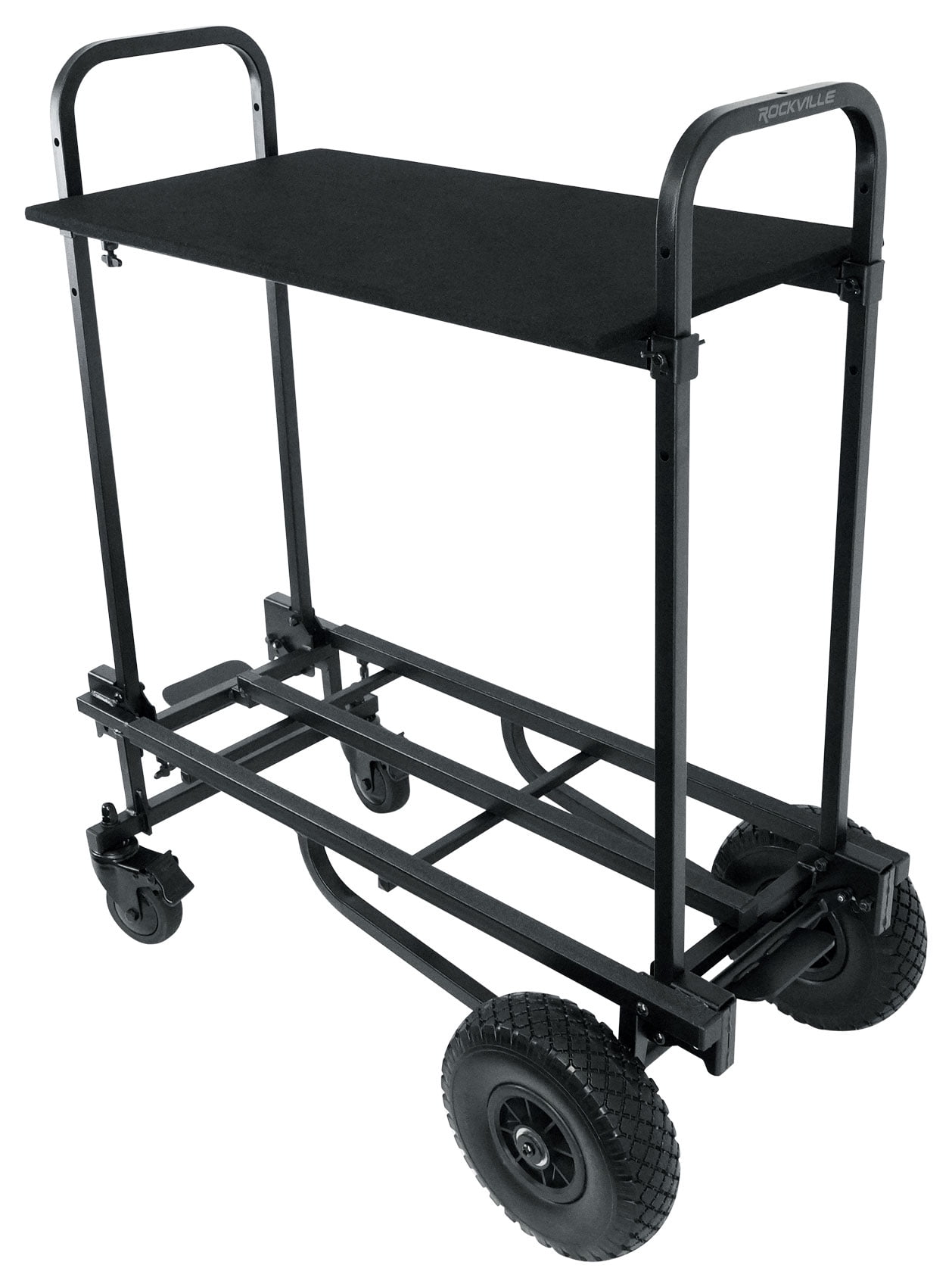 Rockville Rock Cart Pro DJ Equipment Transport Roller Car with Wooden ...