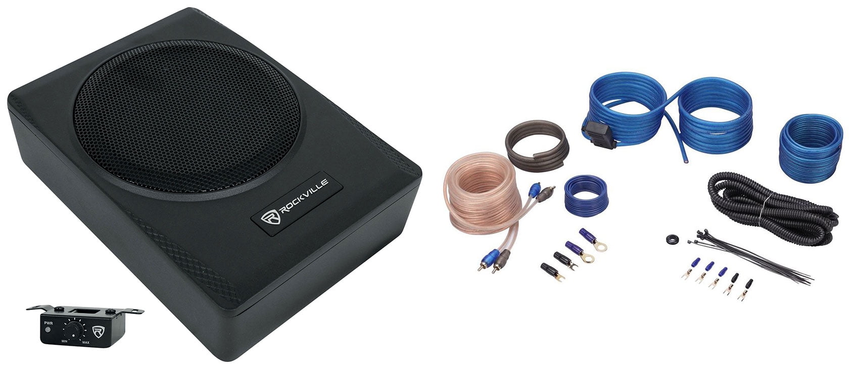 Rockville SS65P 400w 6.5" Slim Under-Seat Powered Car/Truck Subwoofer ...