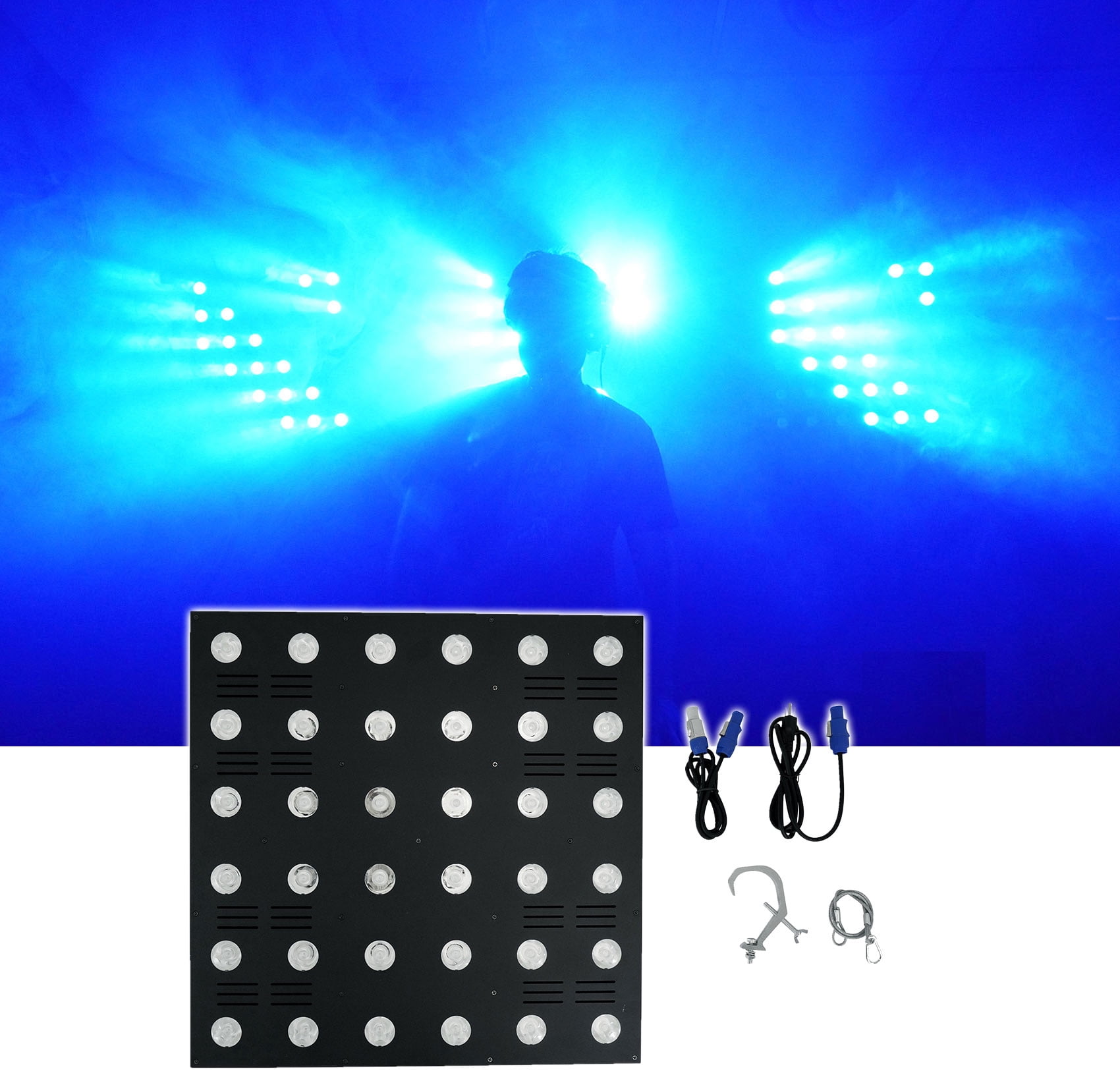 Rockville STAGE MATRIX 36 RGB 6x6 Tri-Colored Matrix Blinder Light DJ ...