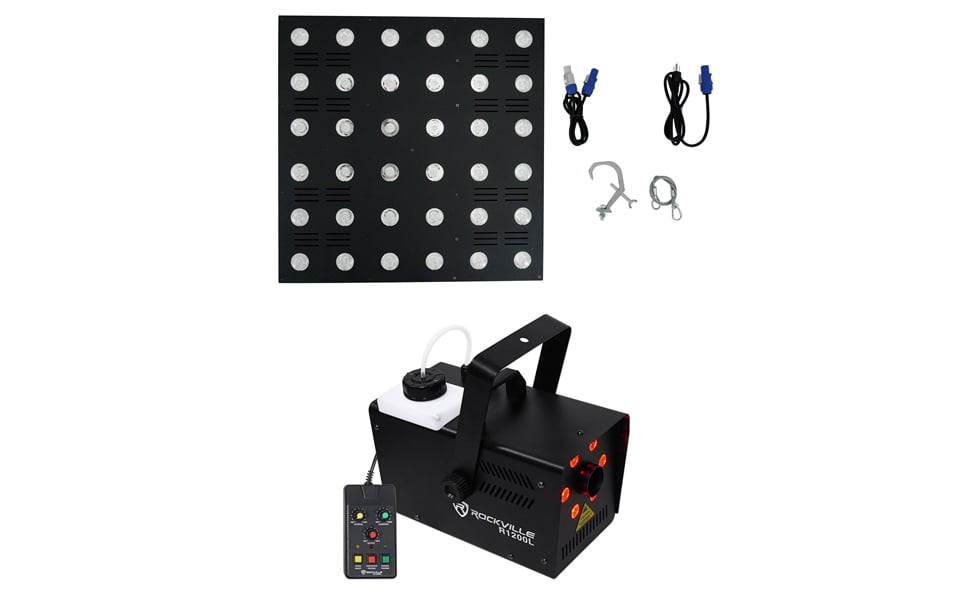 Rockville STAGE MATRIX 36 RGB 6x6 Tri-Colored Matrix DJ Blinder Light ...