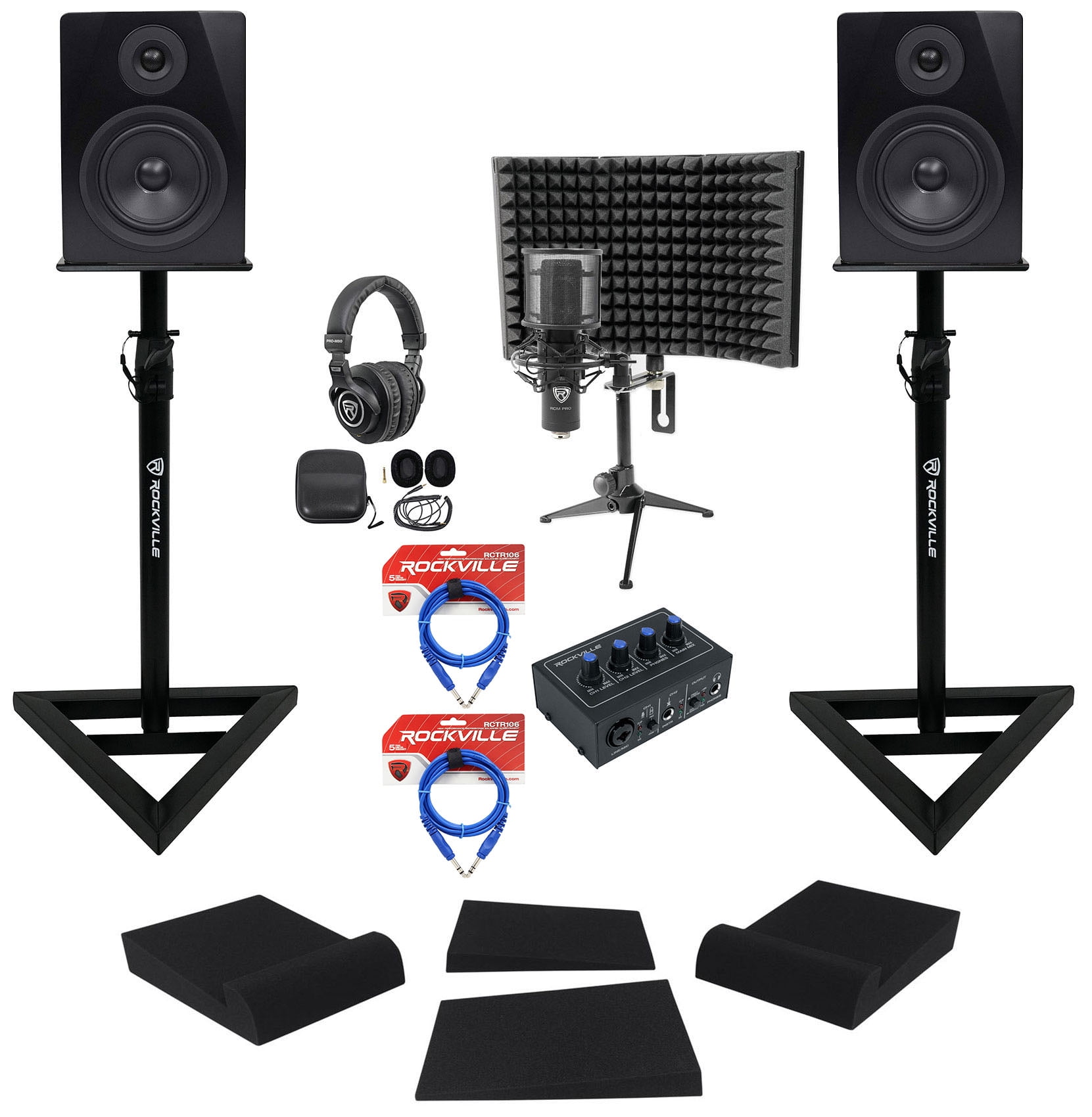 Rockville Home Music Equipment Studio Recording Full Setup Kit ...