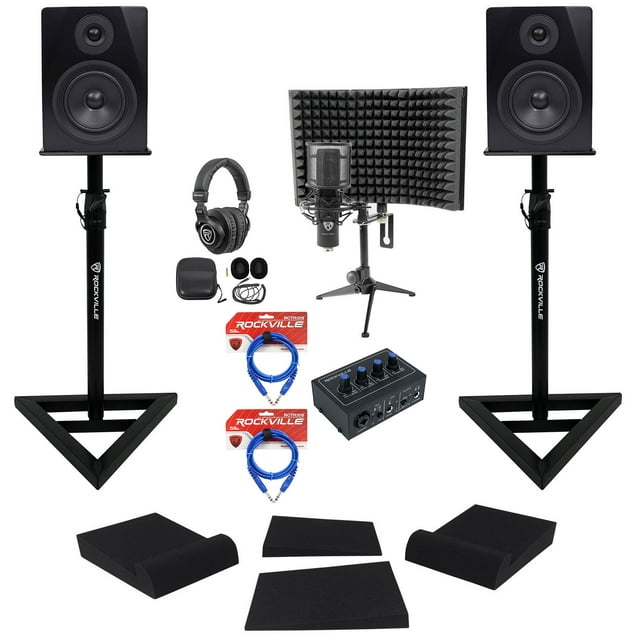 Rockville Home Music Equipment Studio Recording Full Setup Kit ...