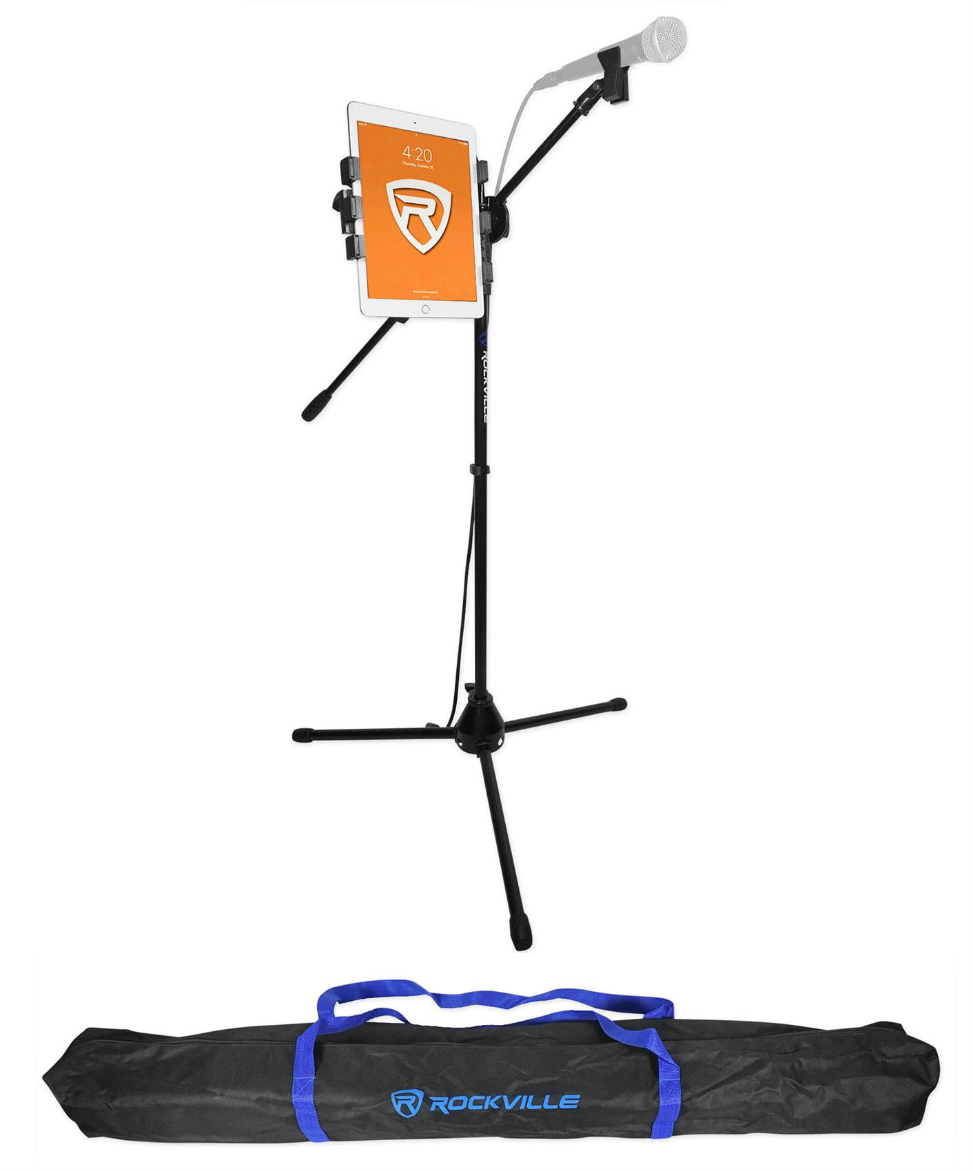 Rockville Adjustable Boom Tripod Karaoke Microphone Stand with iPad ...