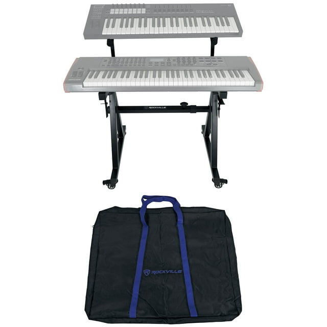Rockville Z45W Z-Style 2-Tier Keyboard Stand+Wheels+Bag+Adjustable Height+Width - Walmart.com