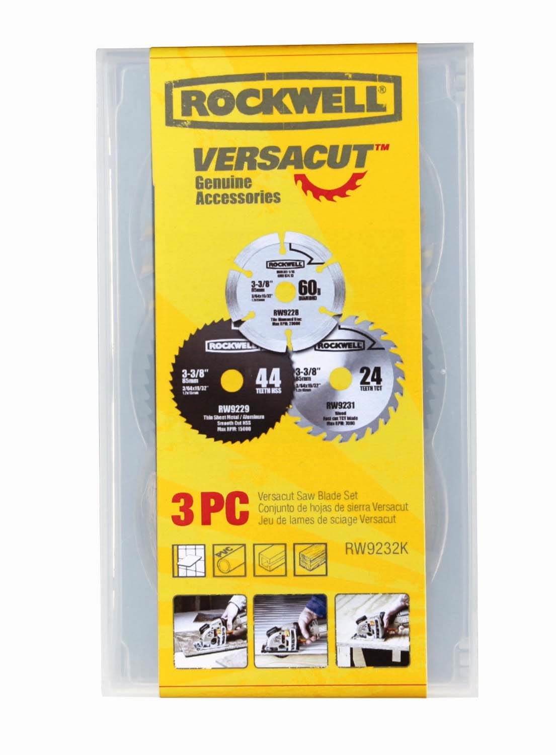 Rockwell RW9232K VersaCut 3-Piece Circular Saw Blade Set - Walmart.com