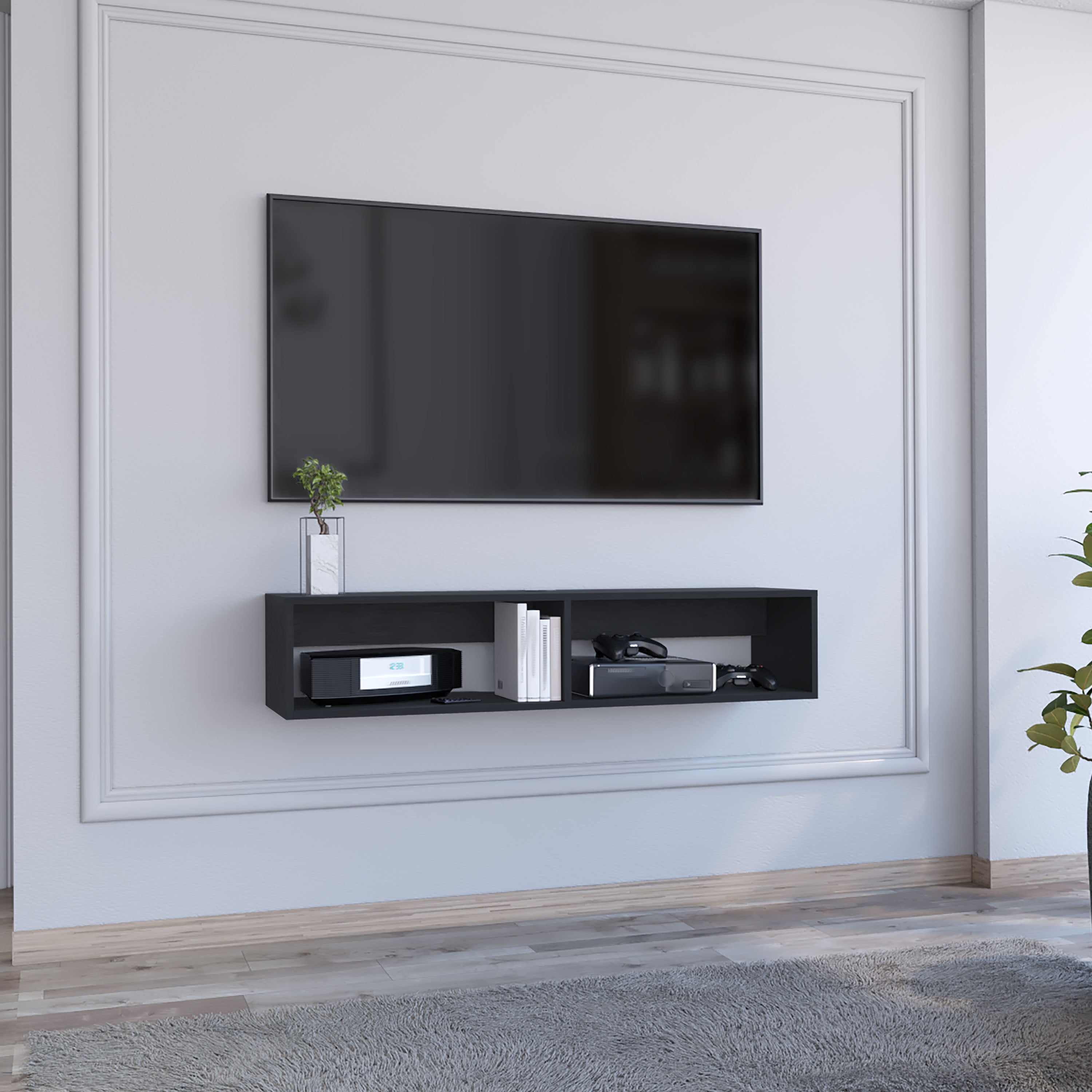 Entertainment Center Rockwood Floating TV Stand with Open Storage ...