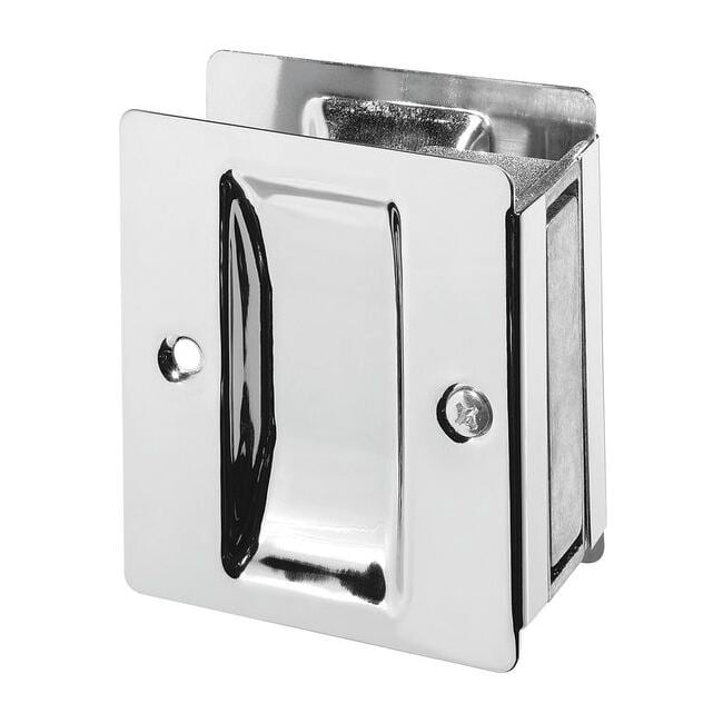 Rockwood Pocket Door Pull Handle, Satin Chrome, Clips/Fasteners 890.26D ...