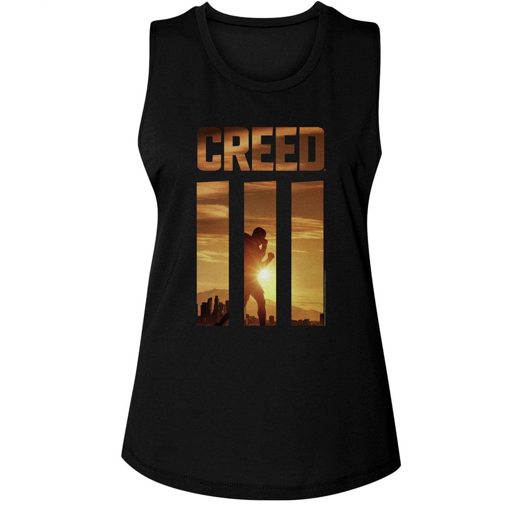 Rocky Adonis Creed Sunrise Training Ladies Sleeveless Muscle Black Tank ...