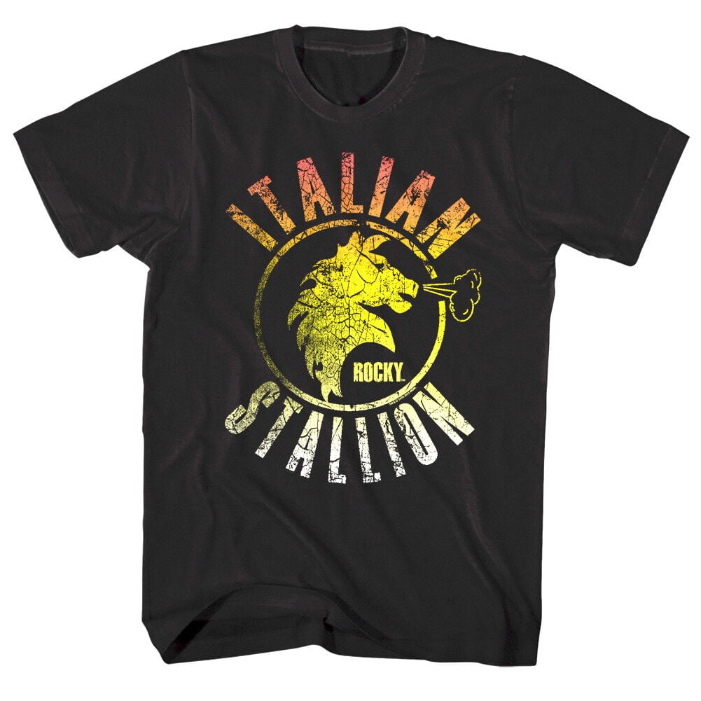 Rocky Balboa Italian Stallion Fire Men's T Shirt Vintage Horse Head ...