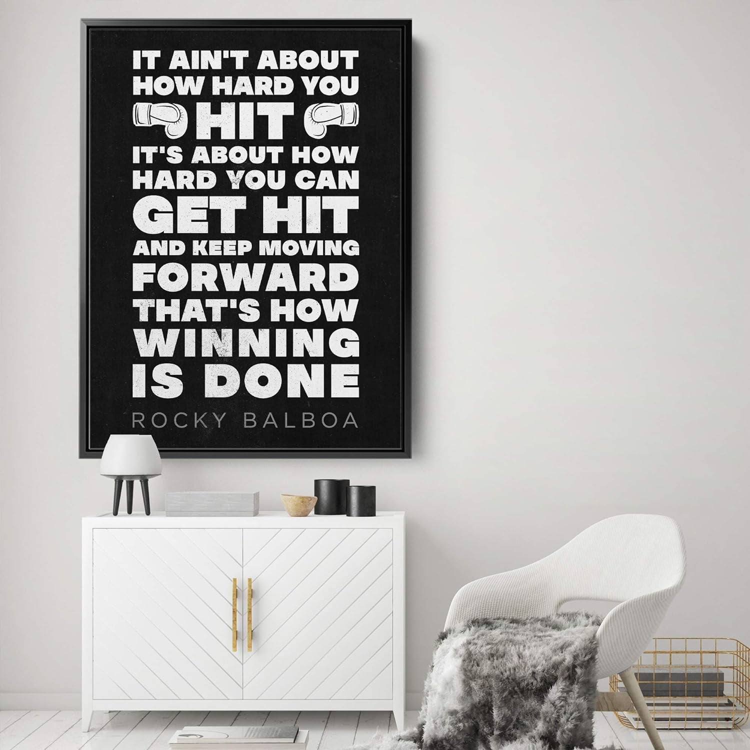 Rocky Motivational Quotes Rocky Balboa Motivational Quote Canvas Wall