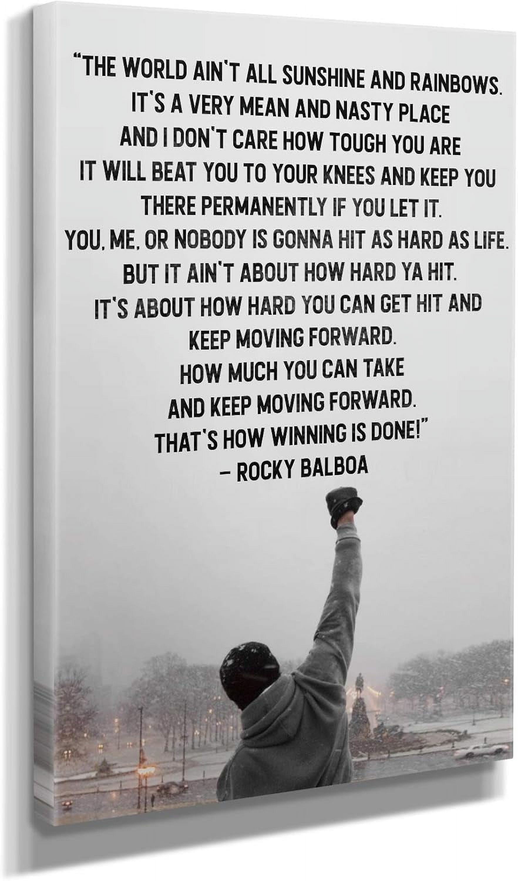 Rocky Balboa Quote Canvas Print | Motivational Quote Wall Art | Boxing ...