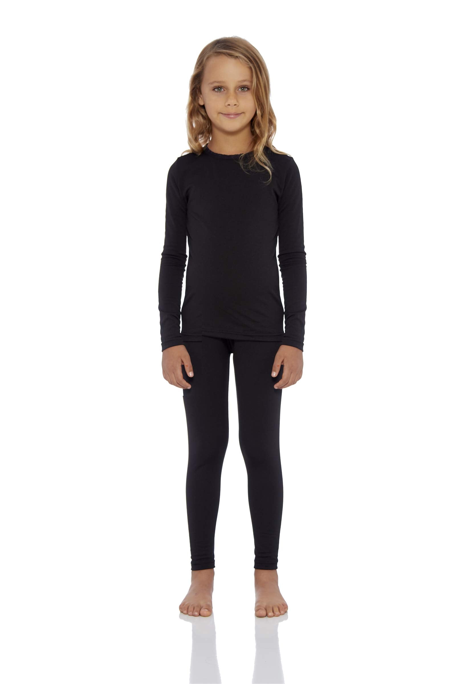 Rocky Girls Fleece-Lined Thermal Underwear Top & Bottom Set, Children's Base Layer Pants, Medium ...