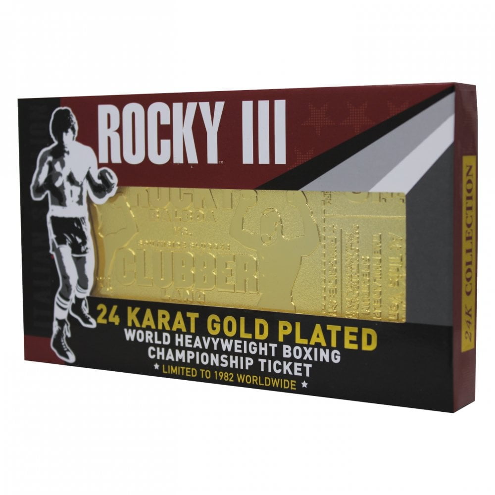 Rocky III Fight Ticket Limited Edition Embossed 24K Gold-Plated Metal ...