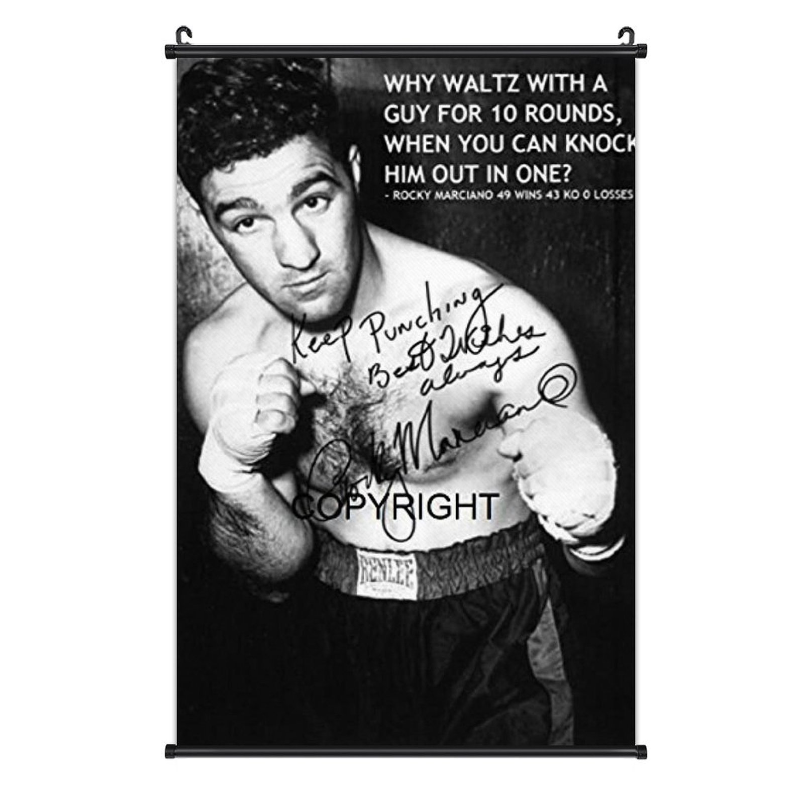 Rocky Marciano Quote Poster Canvas Hanging Picture for Living Room Home ...