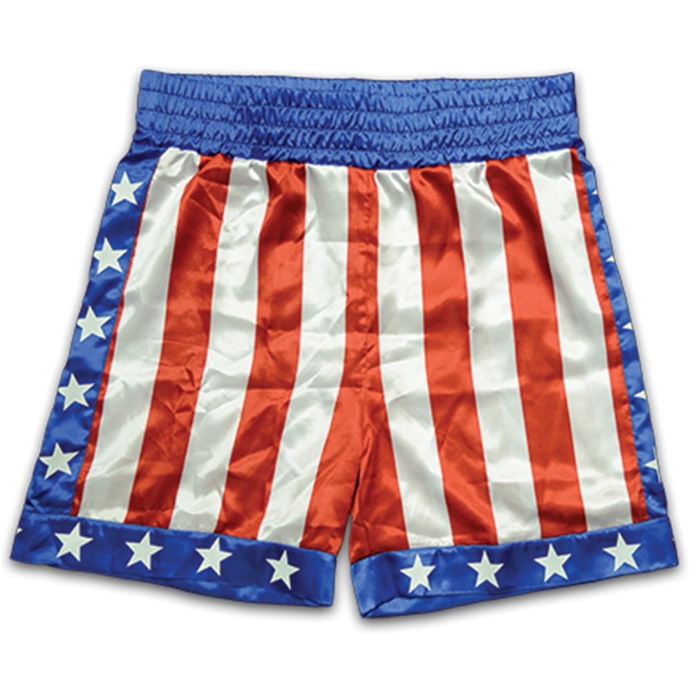Rocky Men's Apollo Creed Boxing Trunks Costume One Size Red/Blue ...