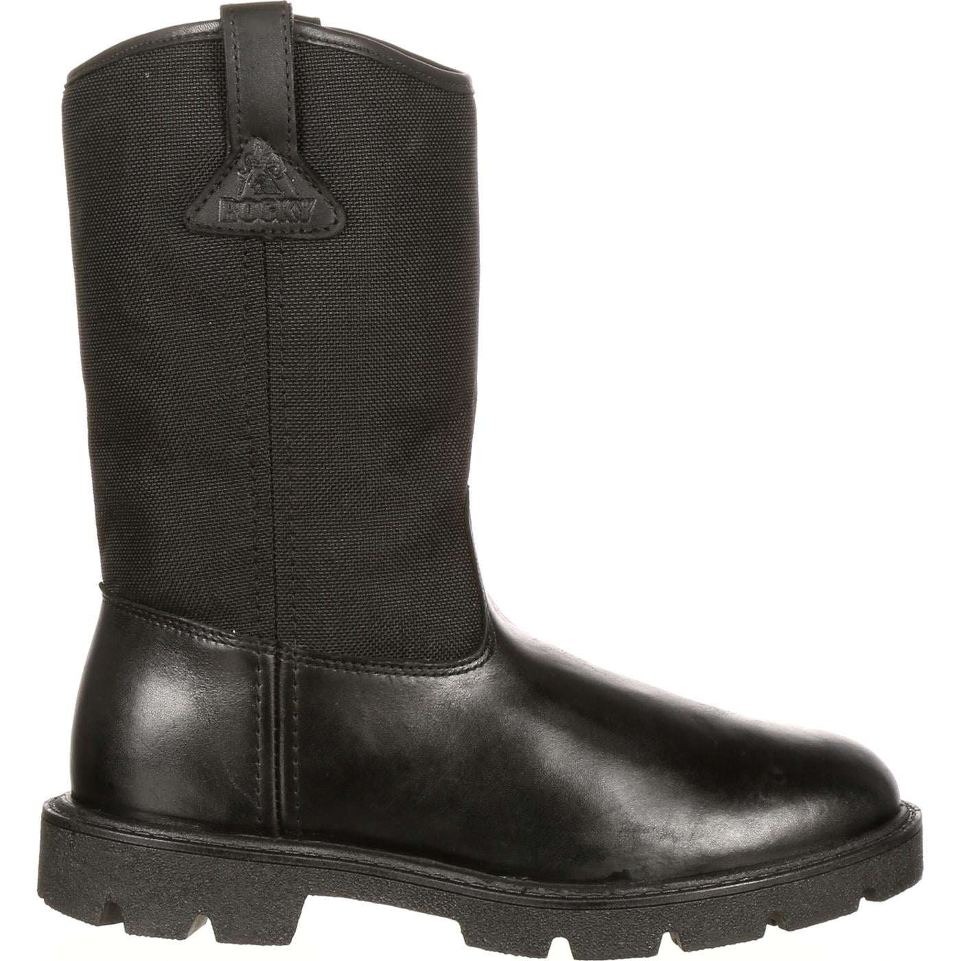 Rocky Men's Lightweight Work Boots Wellington, Mid-Calf Black, 12 ...