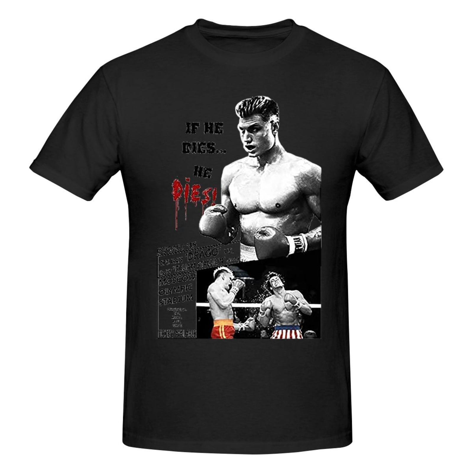 Rocky Men's Short Sleeve T Shirts Boxing Movie Vintage Style Graphic ...