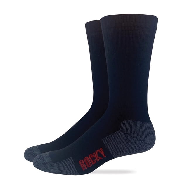 Rocky Mens Merino Wool Blend Full Cushion Mid Calf Boot Socks 2 Pair ...