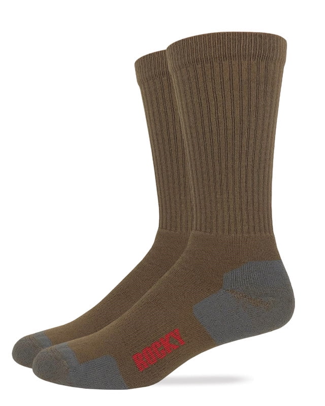 Rocky Mens Ultra Dri Cushioned Crew Socks 2 Pair Pack - Walmart.com