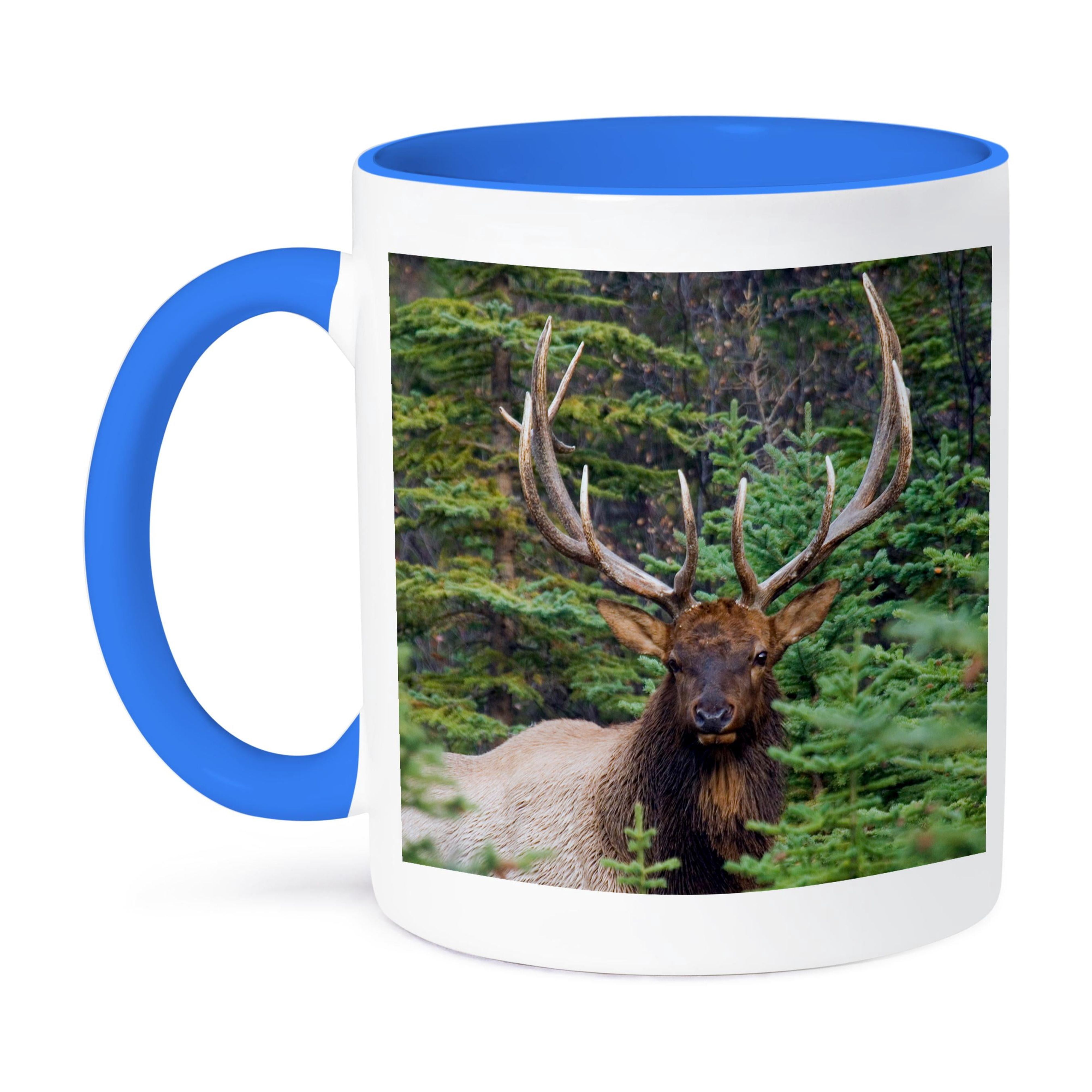 3dRose, Rocky Mountain Bull Elk looking at the camera., 11oz Two-Tone ...