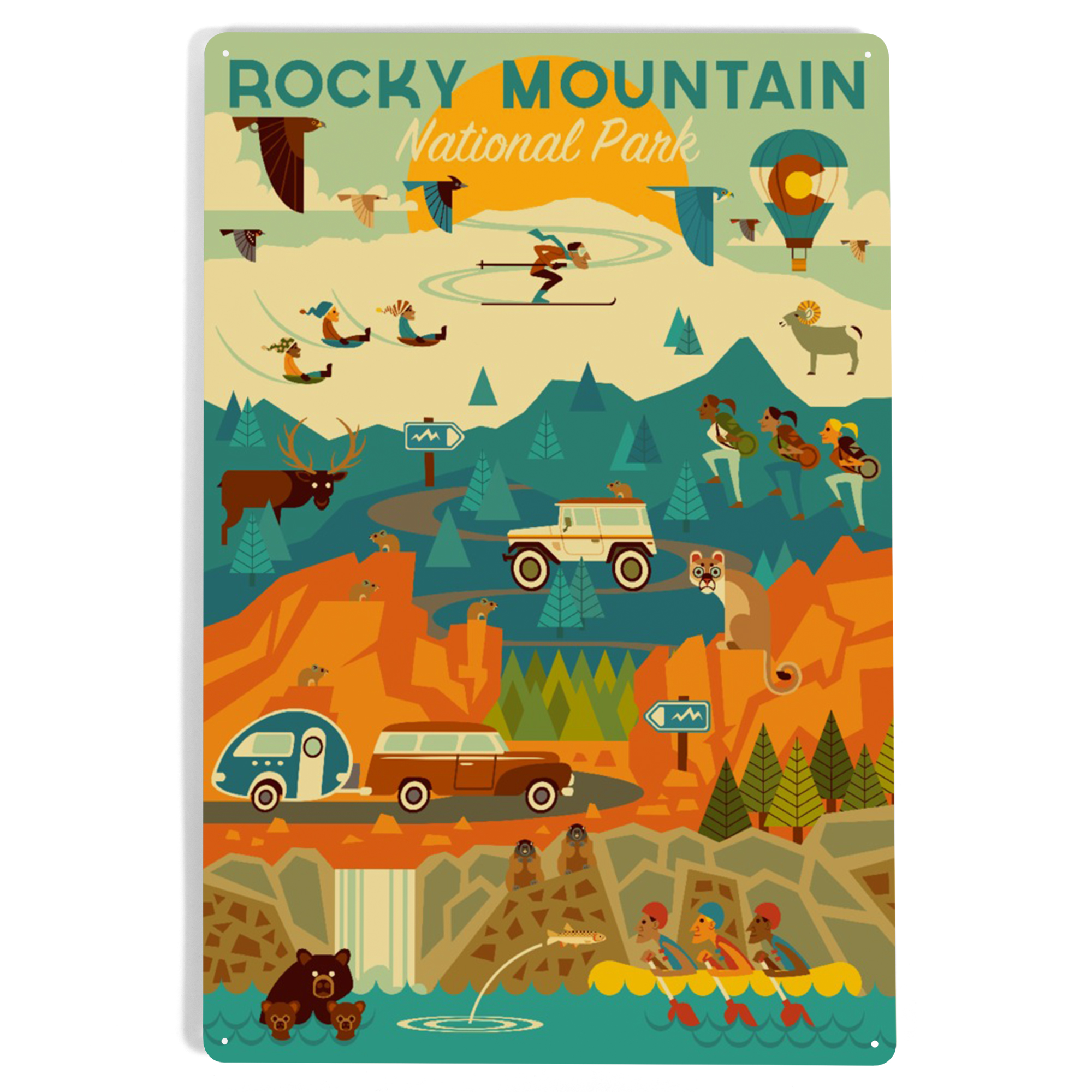 Rocky Mountain National Park, Colorado, Geometric National Park Series ...