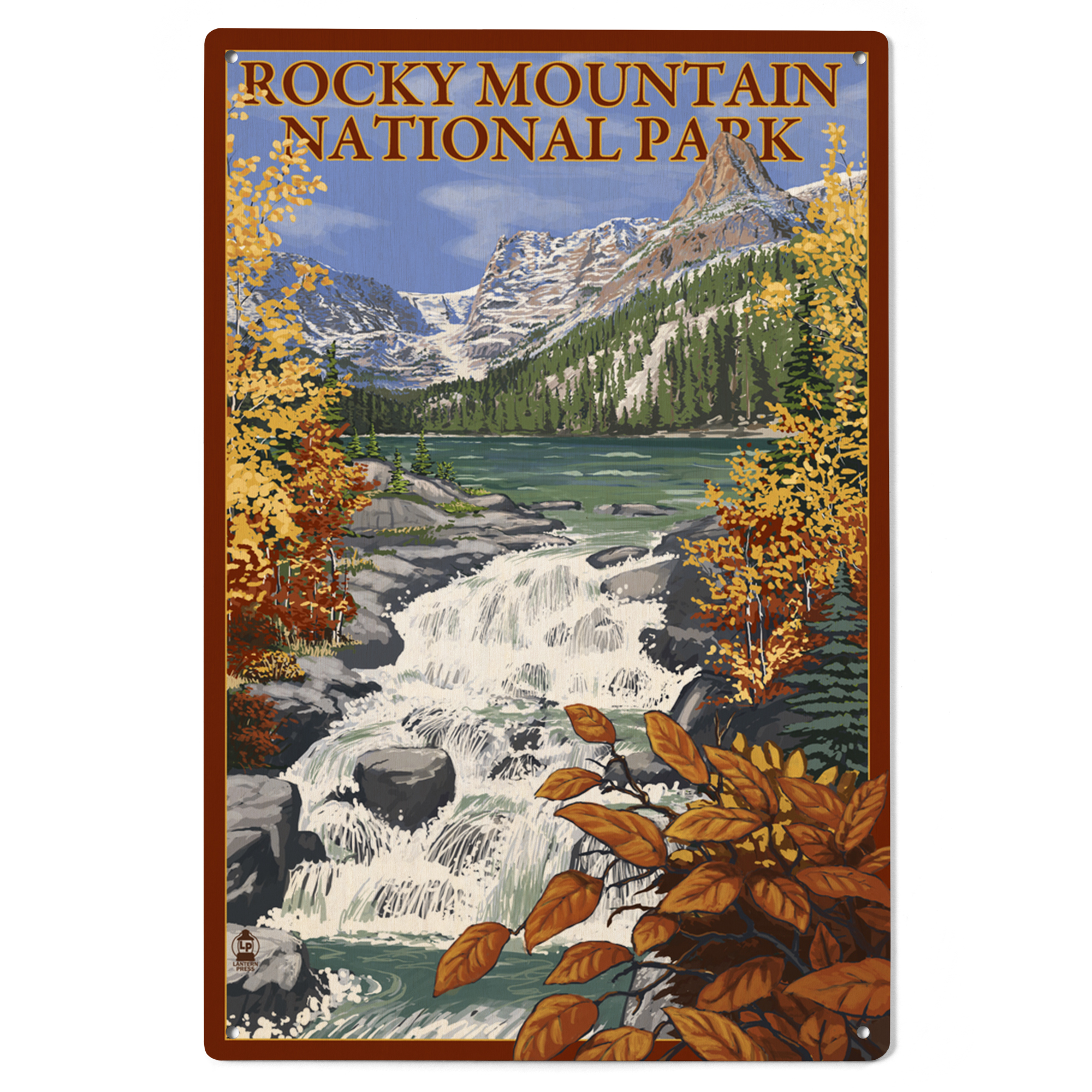 Rocky Mountain National Park, Colorado, Lake Scene Birch Wood Wall Sign ...