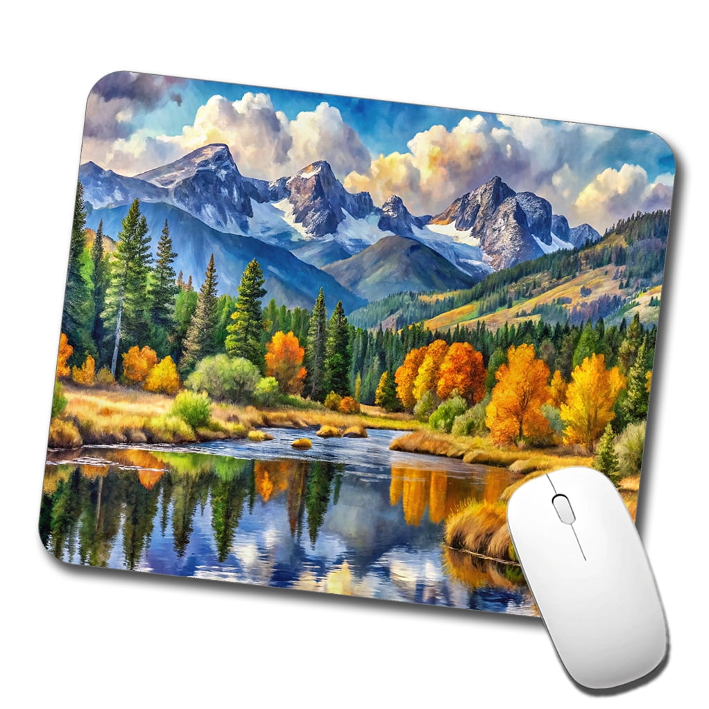 Rocky Mountain National Park Colorado Watercolor Style Mouse Pad Low ...