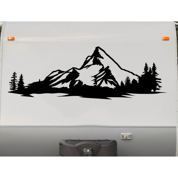 Rocky Mountains Camper Motorhome Decal Scene Trailer RV Stickers ...