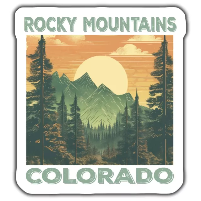 Rocky Mountains Colorado Sticker, Nature Adventure Decal, Vintage ...