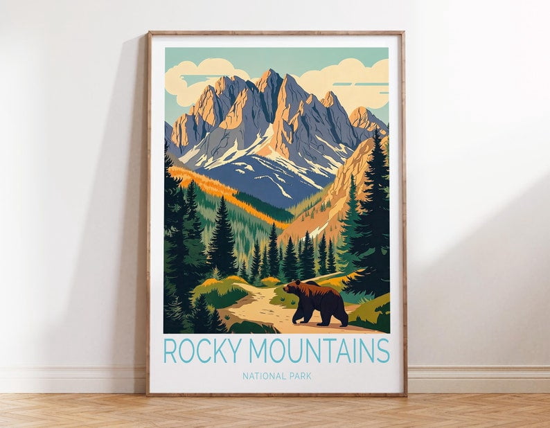 Rocky Mountains National Park Poster – Rocky Mountains Wall Art, Park ...
