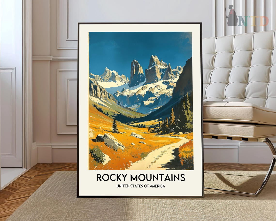 Rocky Mountains Print, Rocky Mountainsrocky Mountains Poster, Rocky ...