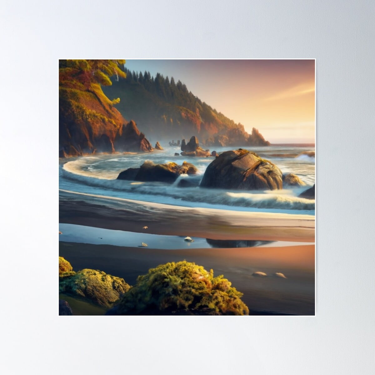 Rocky Oregon Coast Poster Wall Art, Modern Wall Decor For Living Room ...