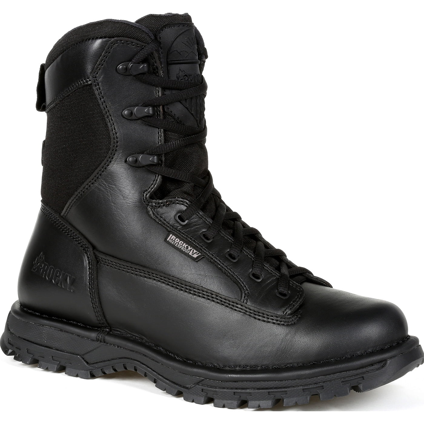 Rocky Portland 8" Black Side Zip Waterproof Public Service Boot Size 10 ...