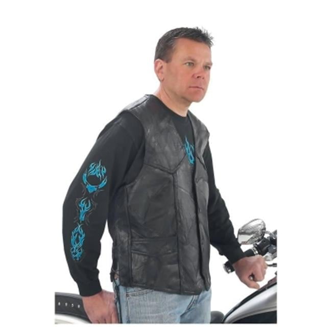 Rocky Ranch Hides™ Rock Design Genuine Hog Leather Biker Vest - Walmart.com