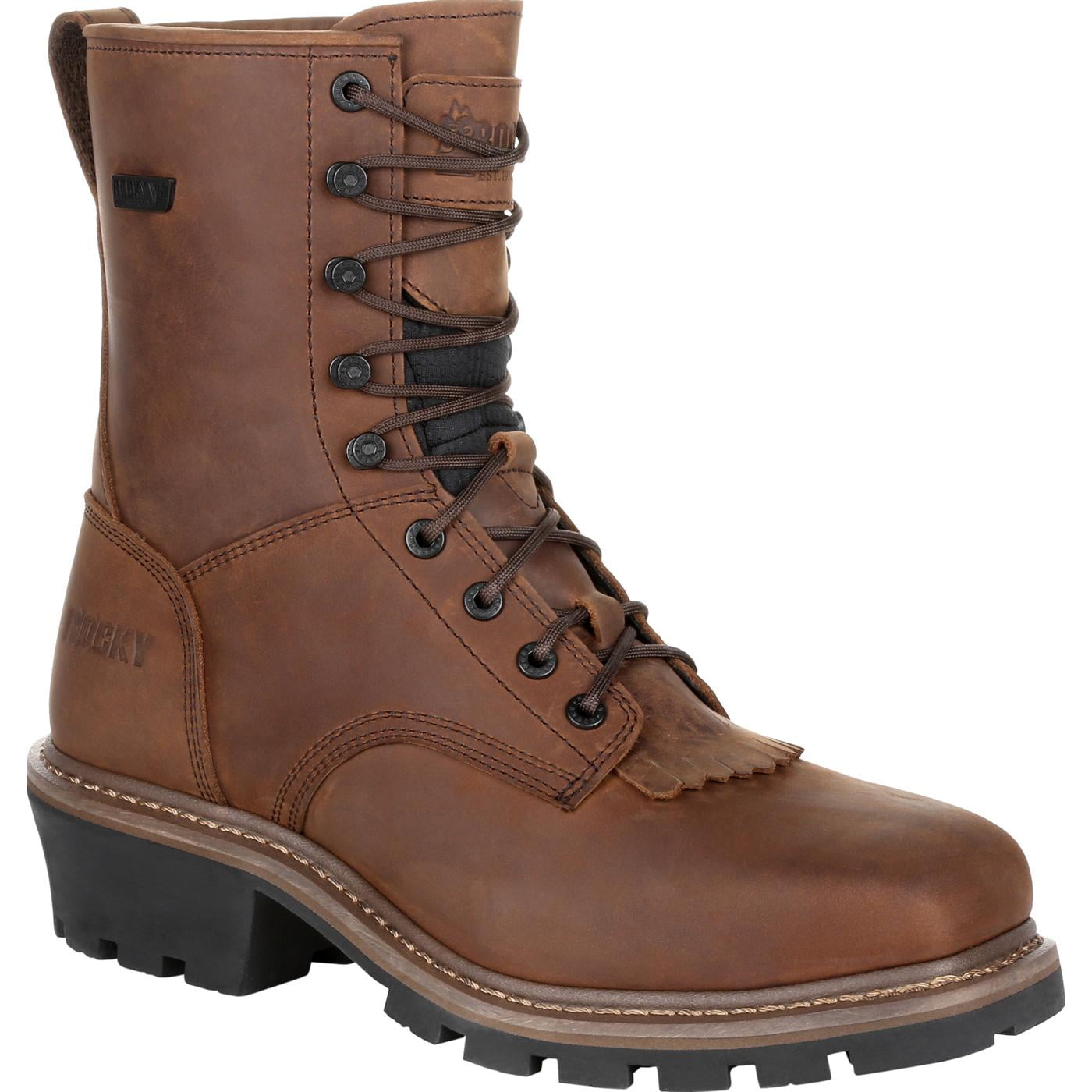 Rocky Square Toe Logger Composite Toe Waterproof Work Boot - Walmart.com
