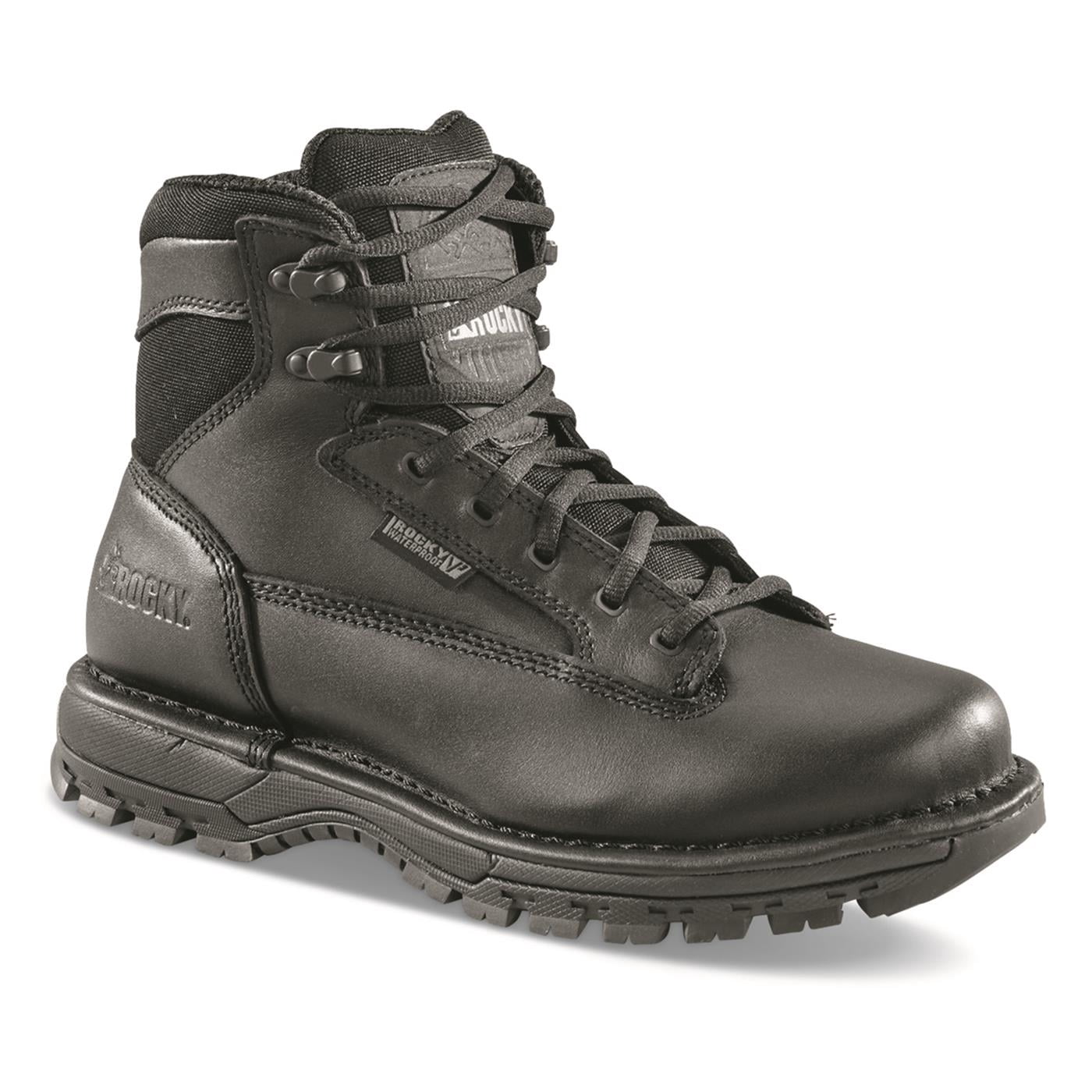 Rocky Women's Portland 6" Black Side Zip Waterproof Public Service Boot ...