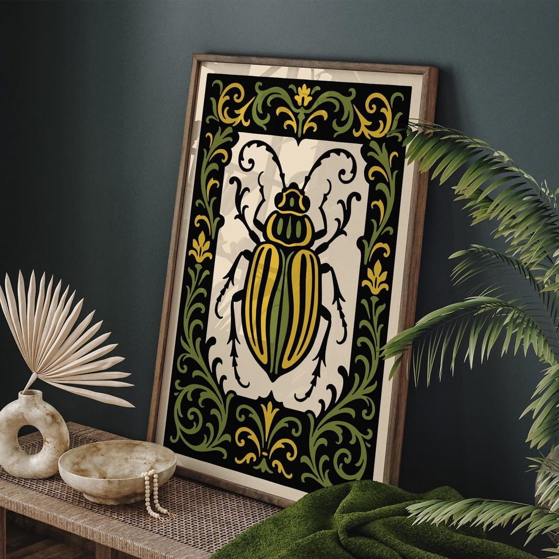 Rococo Bug Floral Botanical Poster, Unframed Size 12x18 - Walmart.com