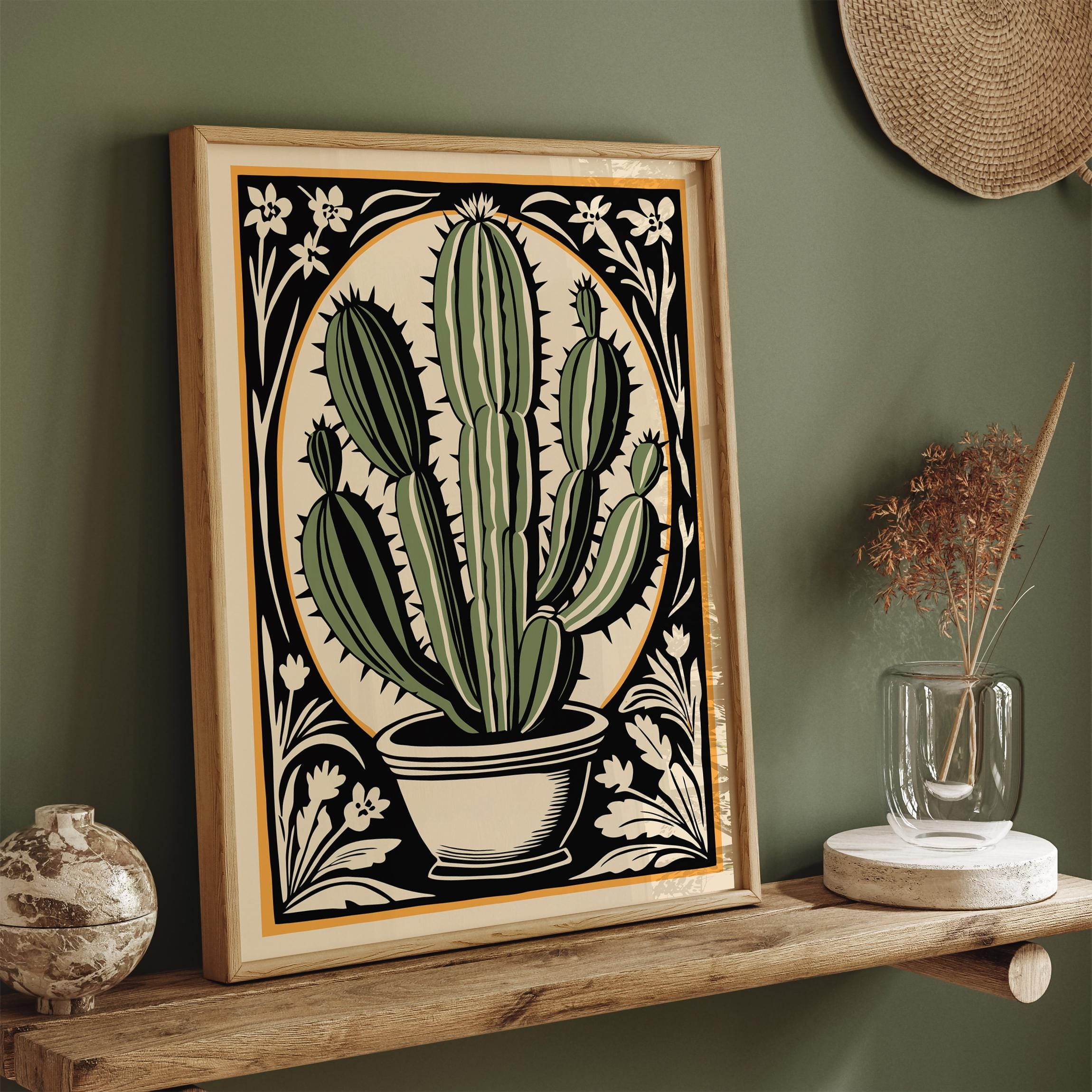 Rococo Cactus Art Print: Vintage Botanical Home Decor UNFRAMED Poster ...