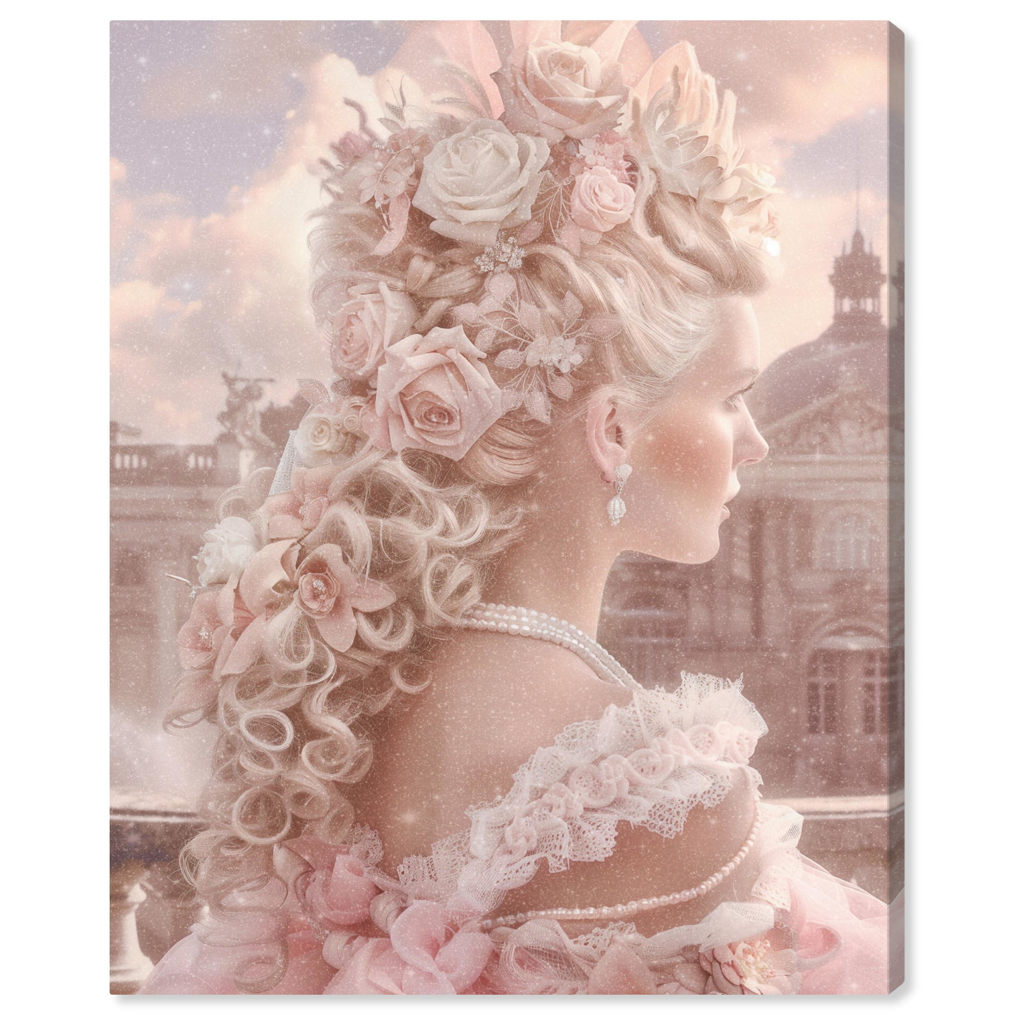 Rococo Flowers Canvas Glamorous Feminine Wall Art by Art Remedy ...