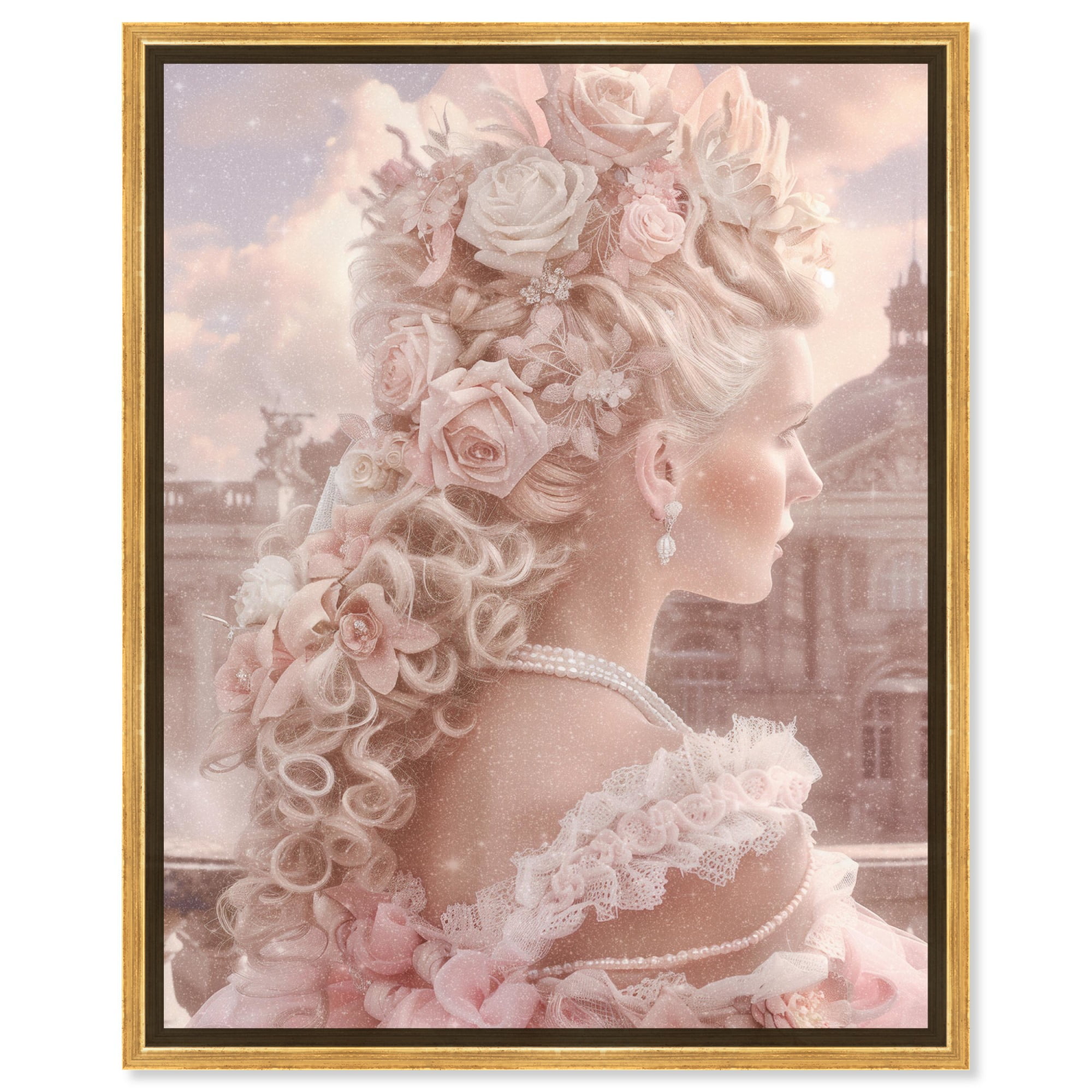 Rococo Flowers Canvas Glamorous Feminine Wall Art by Art Remedy, Gold ...