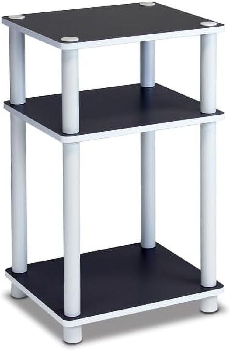 Rococo Romance 3-Tier No Tools End Table Espresso 13.4W x 11.5D x 22.8H Inches Reversible Two ...