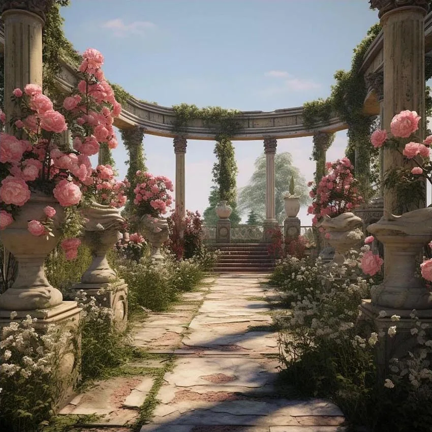 Rococo Rose Garden Floral Adult Birthday Wedding Maternity Portrait r ...