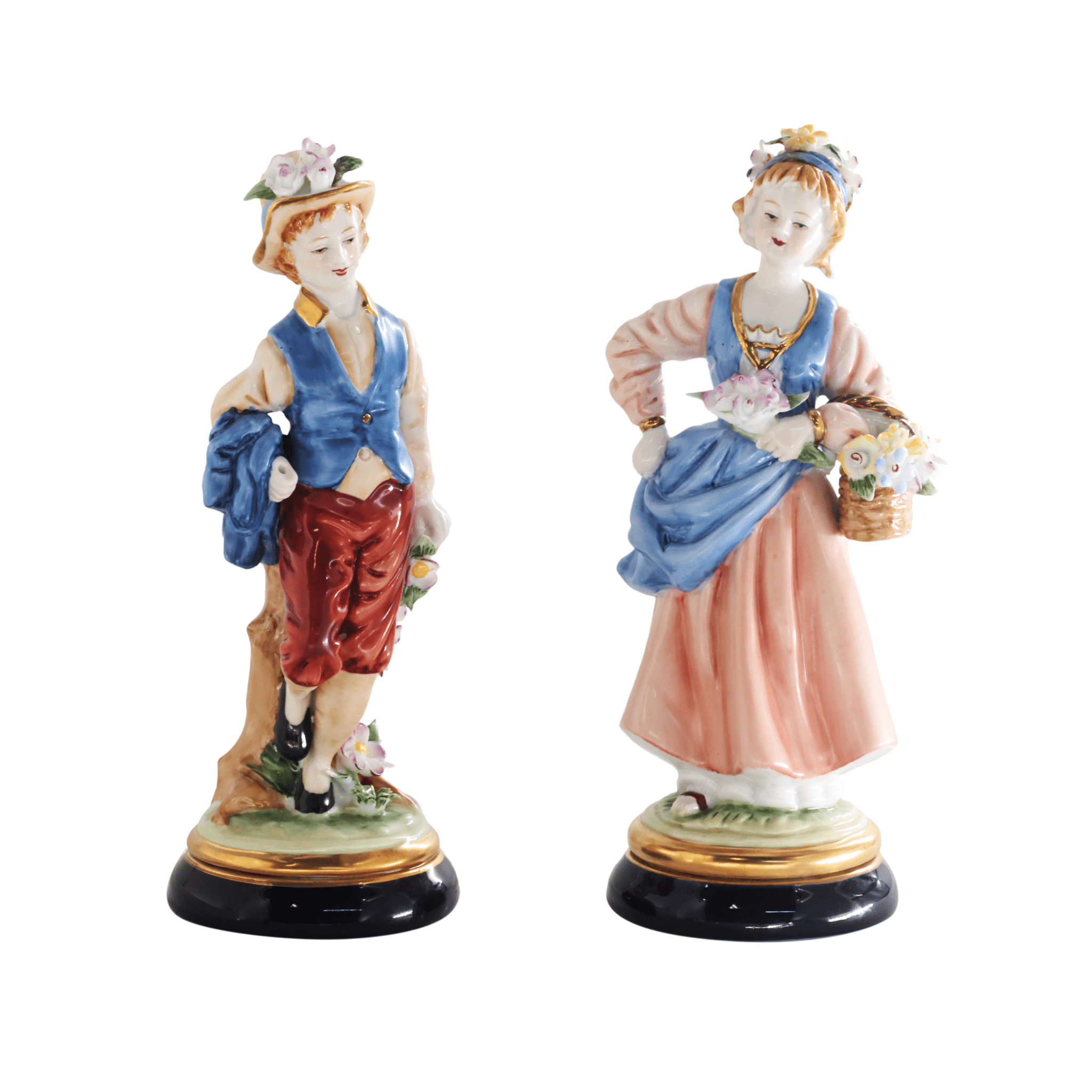 Rococo Style Porcelain Young Girl & Boy Figurine Pair - Walmart.com