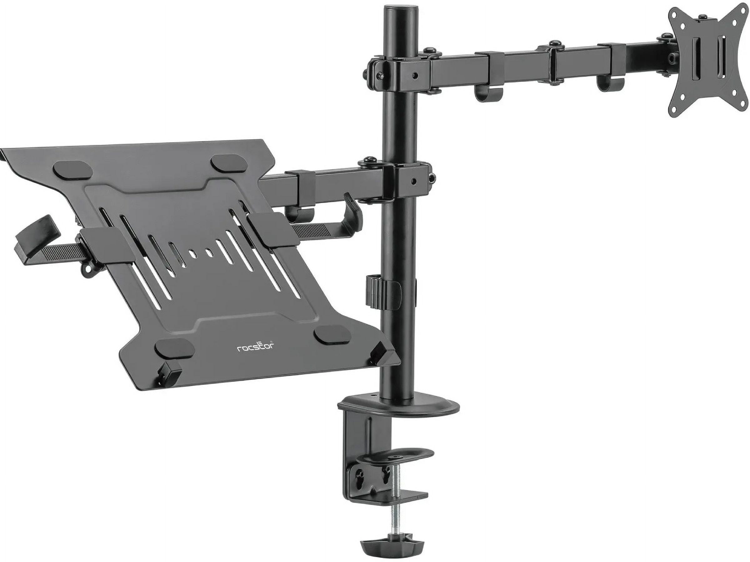 Rocstor ErgoReach EP16 Premium Monitor Arm w/VESA Laptop Tray, Display ...