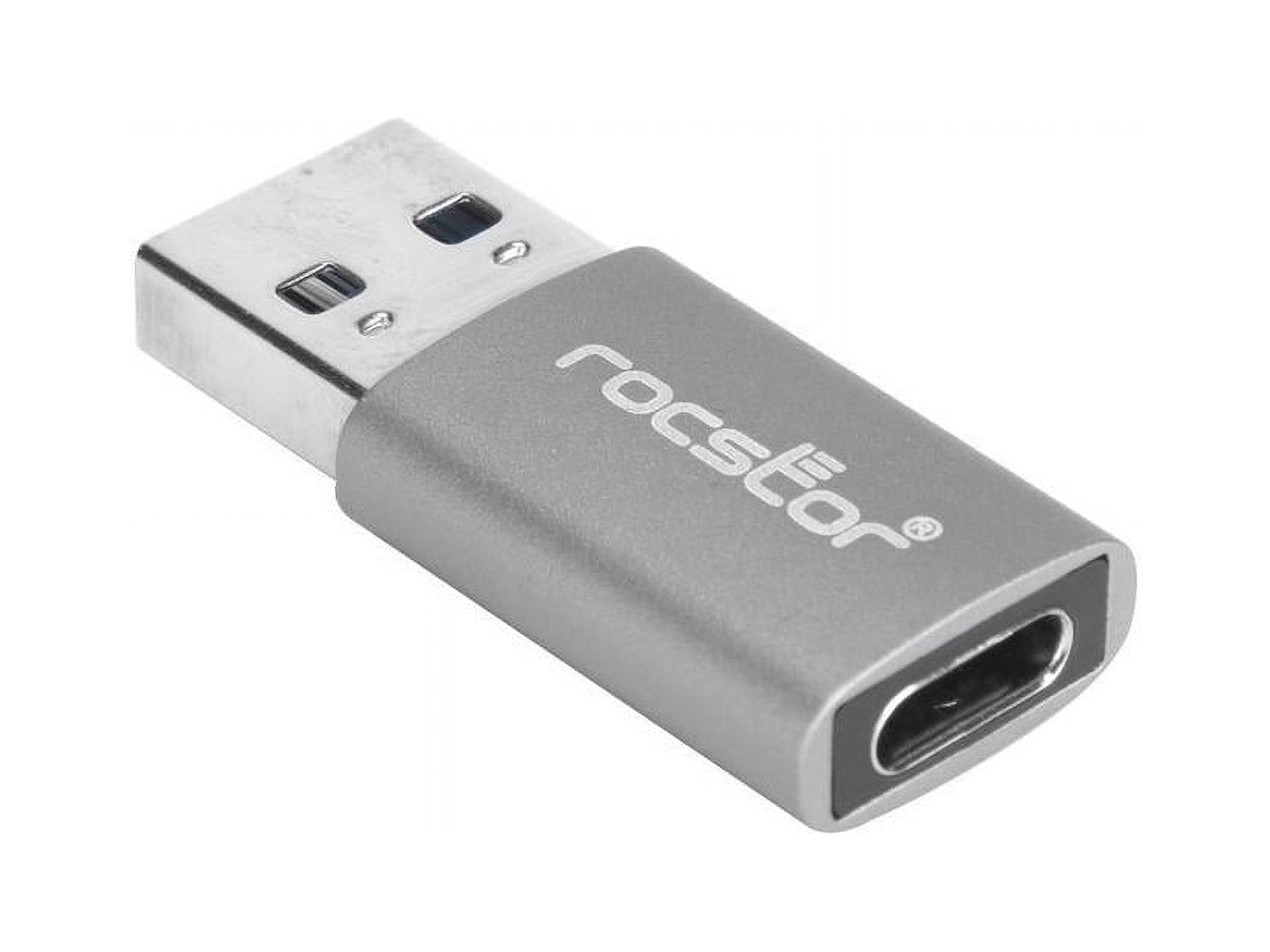Rocstor Premium USB-A to USB-C Connector Adapter M/F- Aluminum Grey ...
