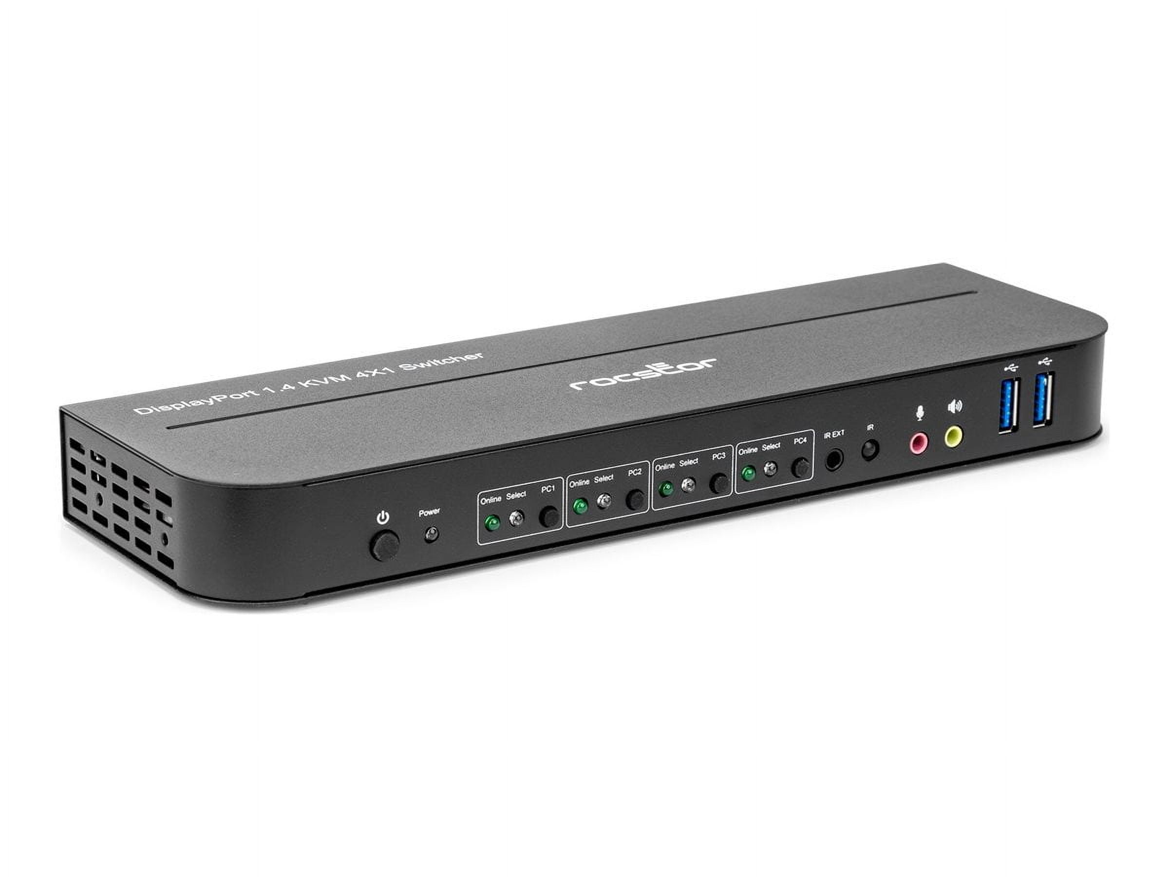 Rocstor SolidKVM SK04 DisplayPort 1.4 and USB 3.0 4?1 KVM Switch - 4 ...