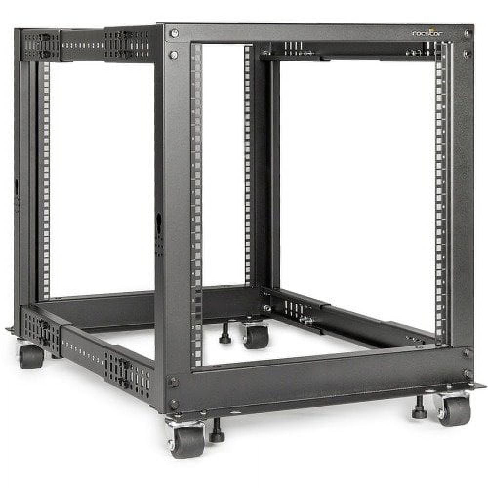 Rocstor SolidRack 12U Adjustable Depth Open Frame 4 Post Rack w/ Casters - Walmart.com
