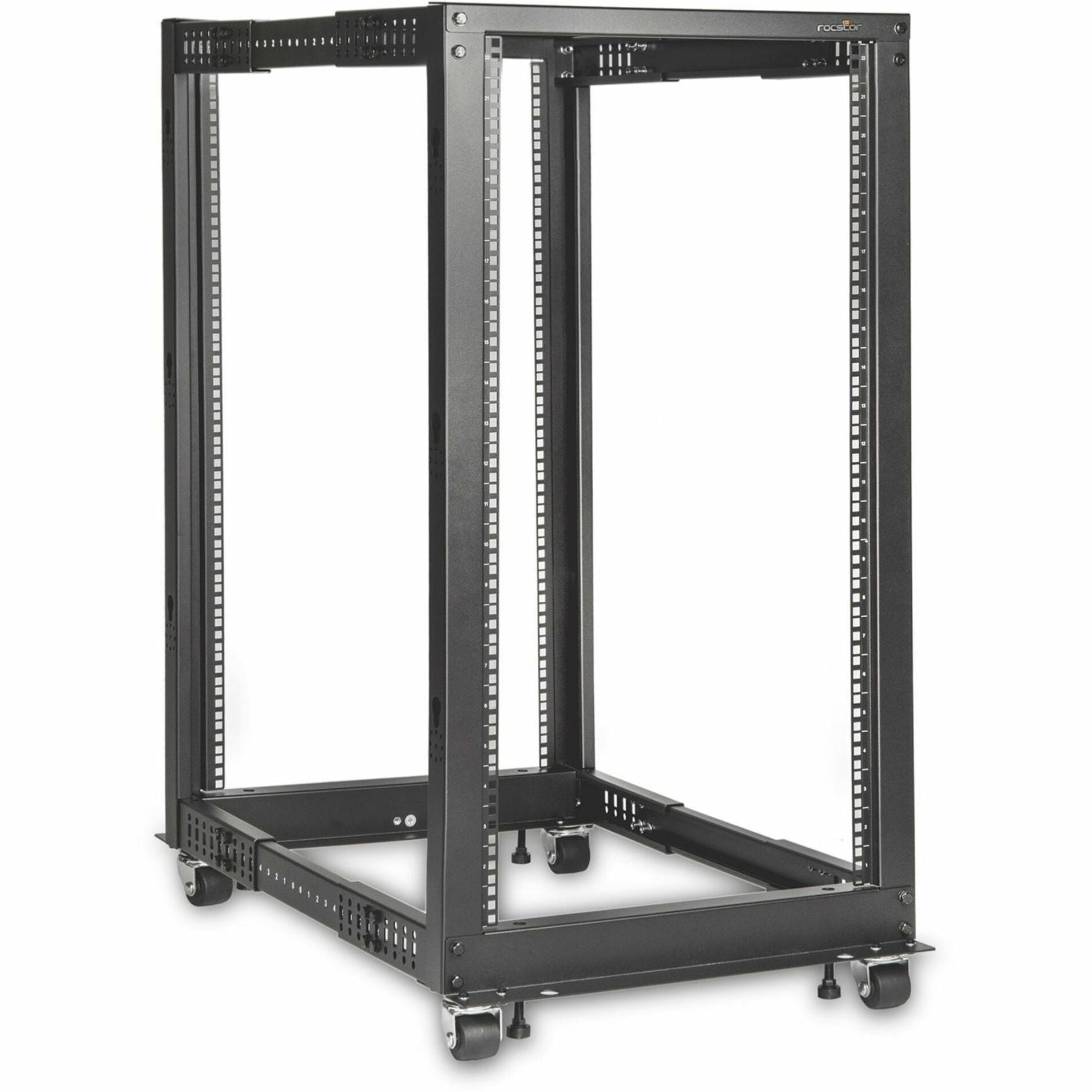 SolidRack 42U Adjustable Depth Open Frame 4 Post Rack w/ Casters (y10e025-b1) - Walmart.com